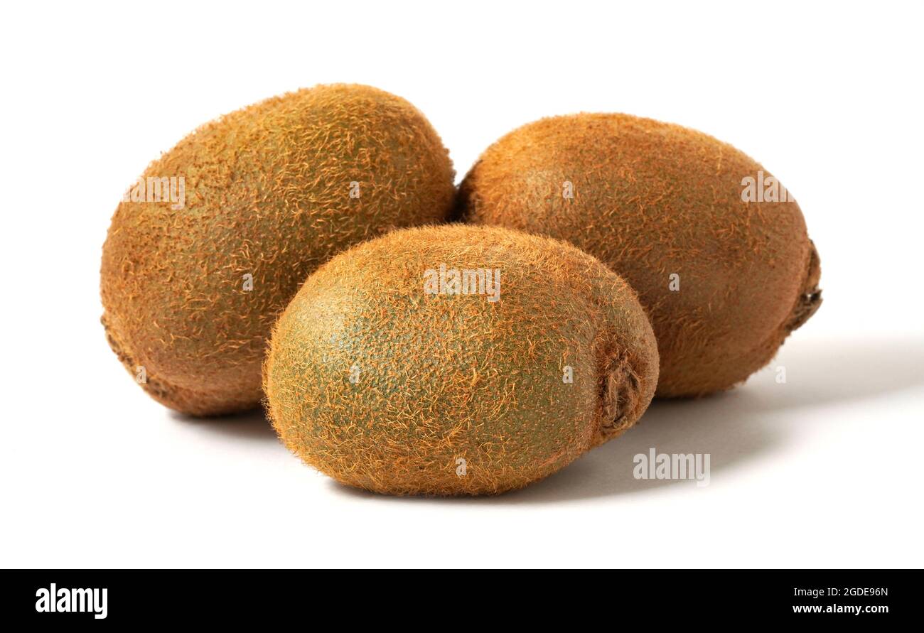 Ripe whole kiwi fruit isolated on white background. Healthy lifestyle ...