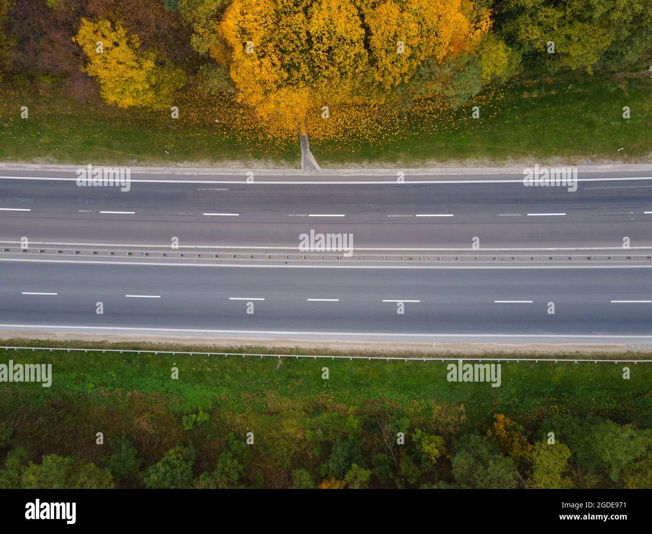 aerial view of autumn highway copy space Stock Photo - Alamy