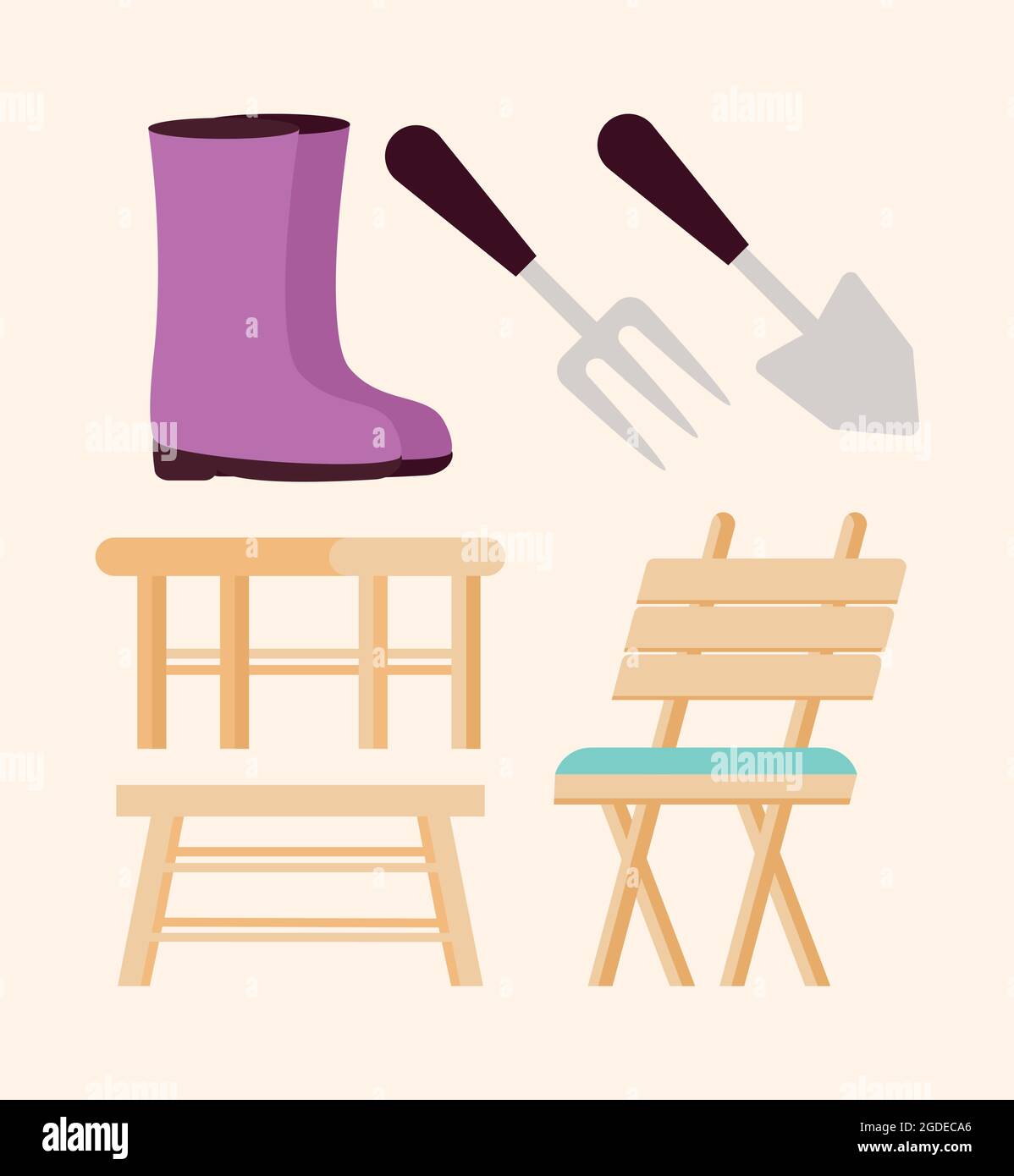 seven backyard items Stock Vector Image & Art - Alamy