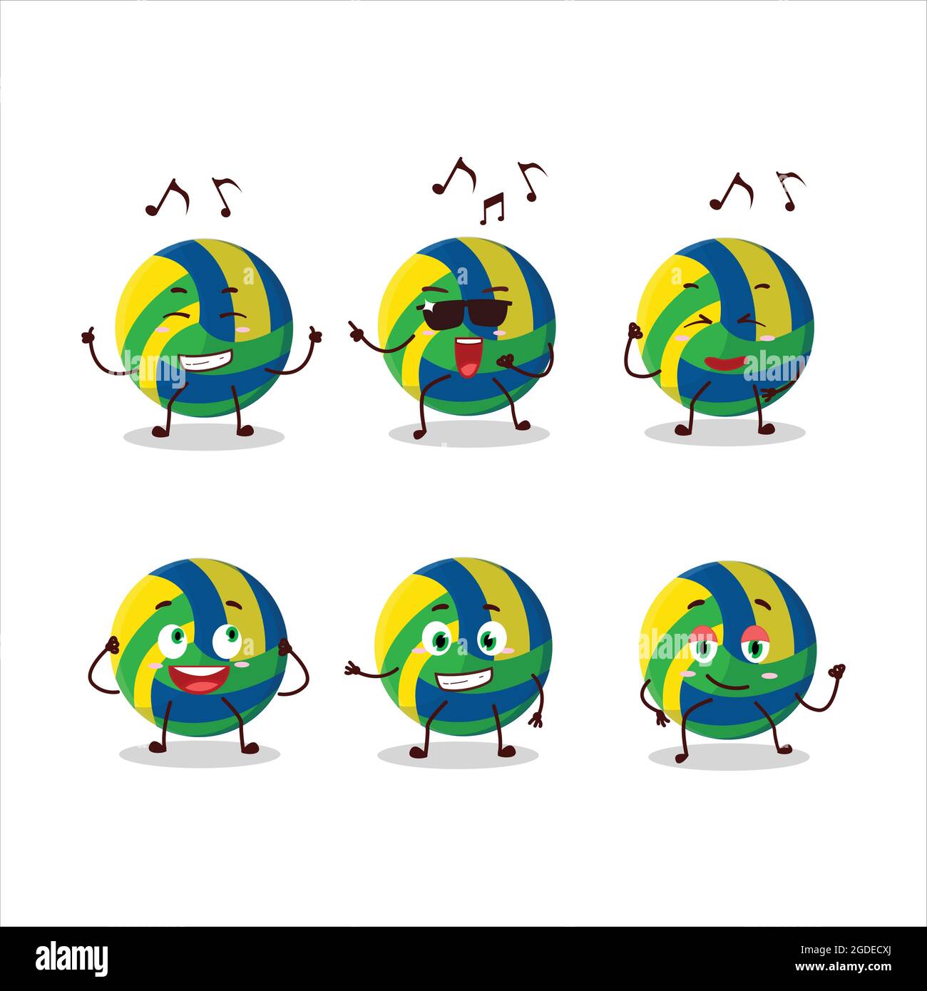 An image of volleyball dancer cartoon character enjoying the music ...