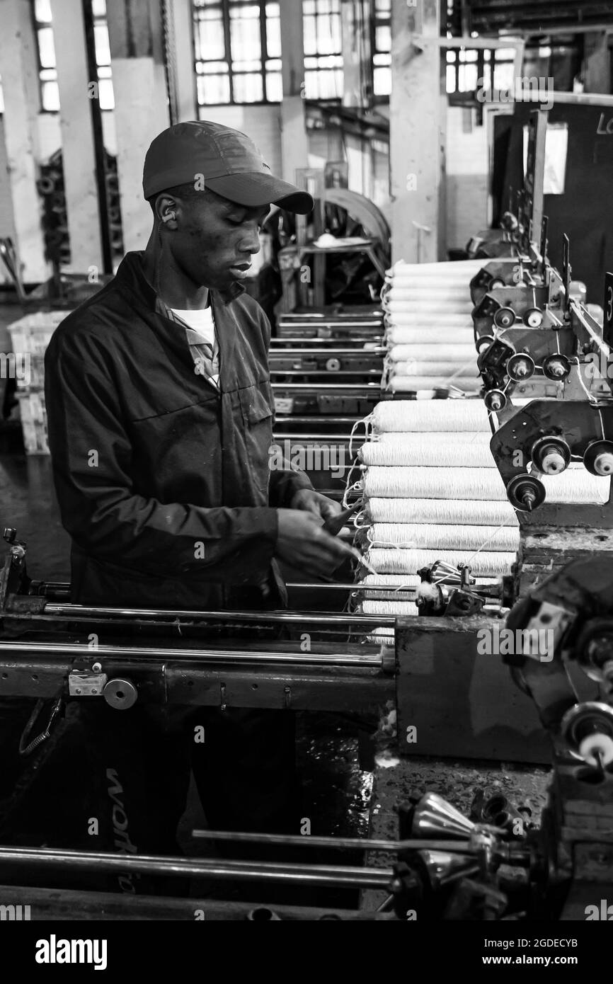 JOHANNESBURG, SOUTH AFRICA - Jan 06, 2021: A grayscale of an African ...