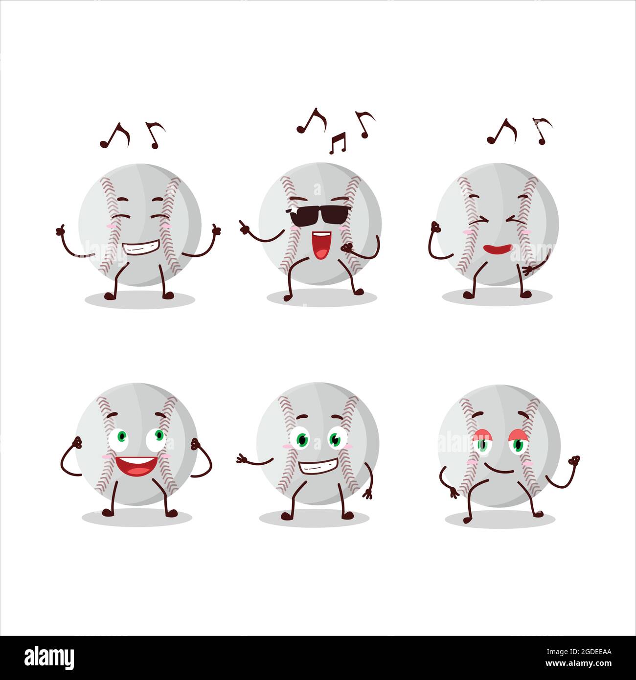 An image of baseball dancer cartoon character enjoying the music ...