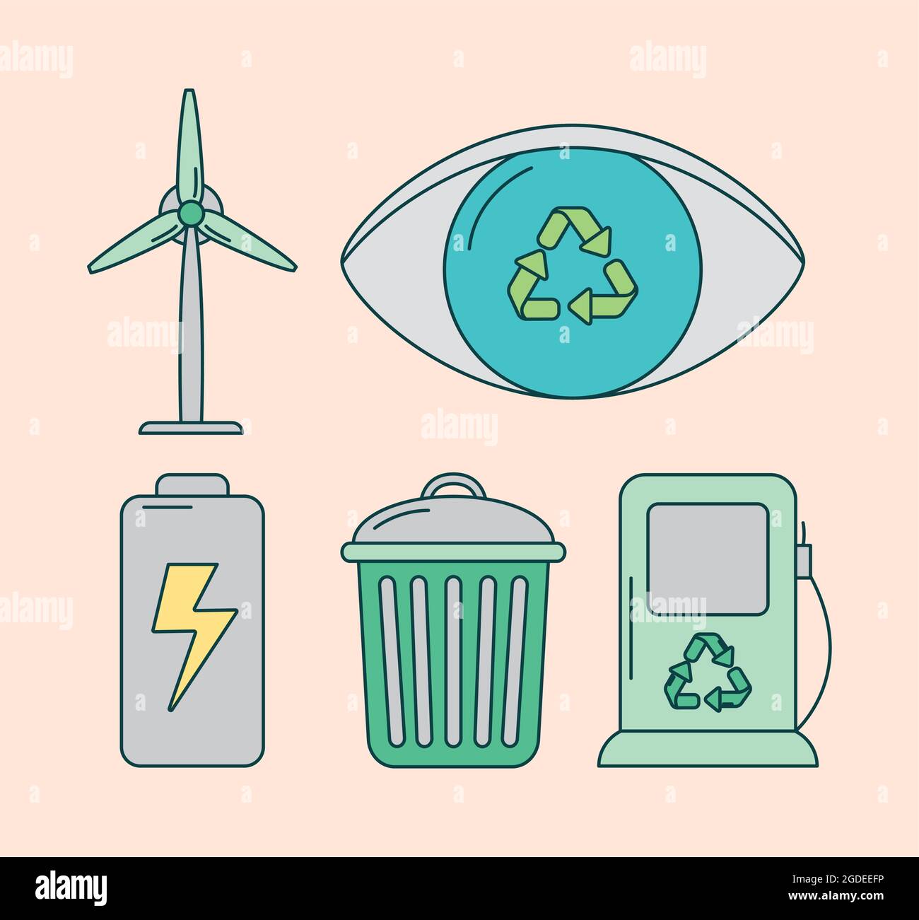 five ecology items Stock Vector Image & Art - Alamy