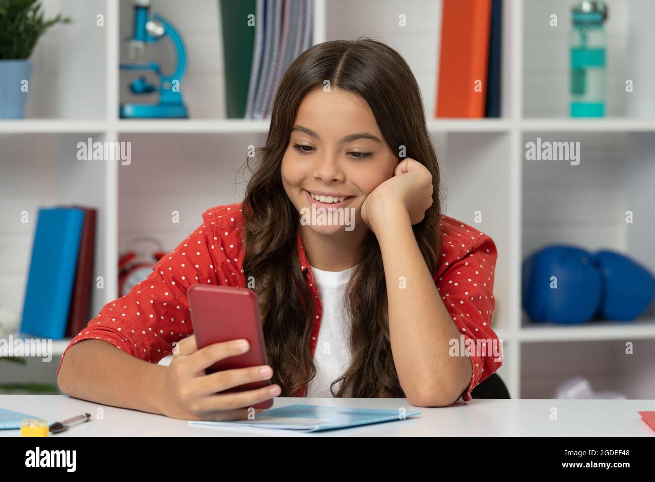 september 1. child typing and texting. sms and instant messaging ...