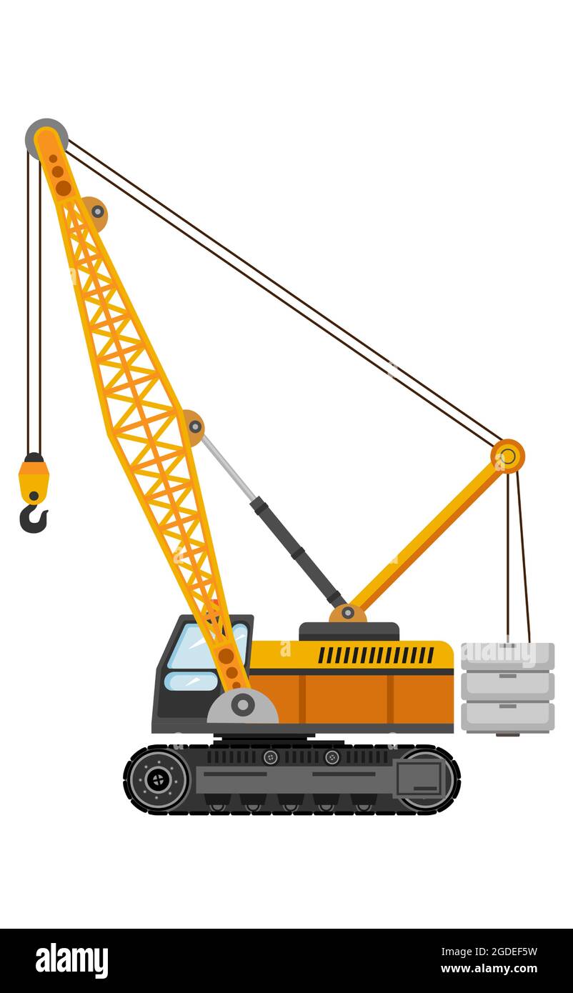 Lifting crane isolated on white background vector illustration Stock ...