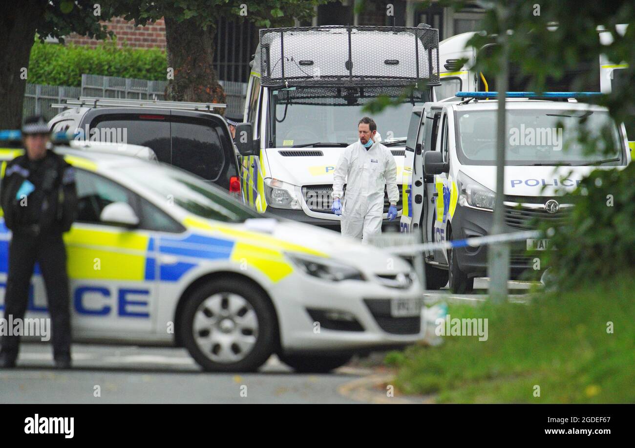 A police investigator in Royal Navy Avenue in the Keyham area of ...