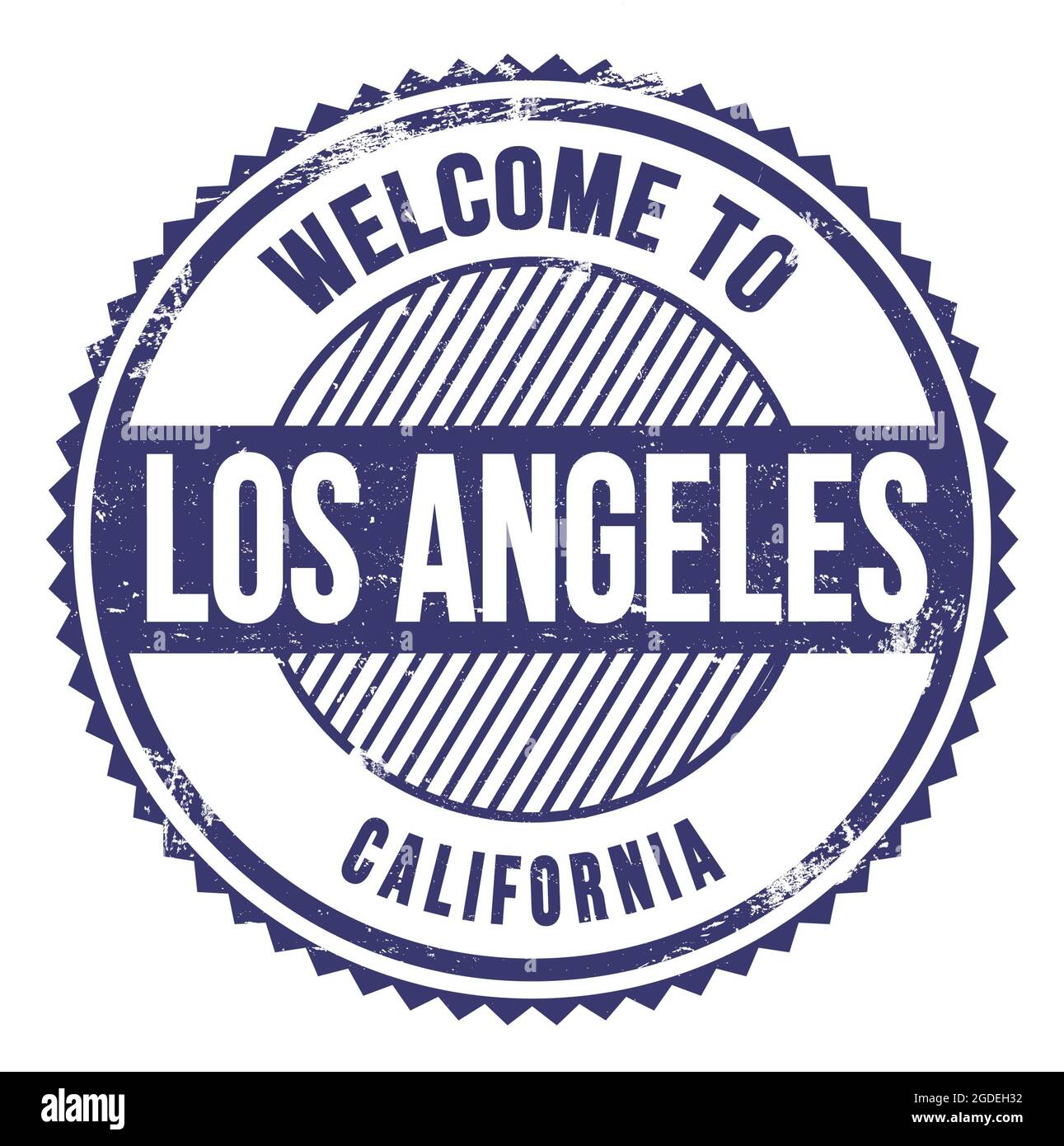 WELCOME TO LOS ANGELES - CALIFORNIA, words written on blue zig zag ...