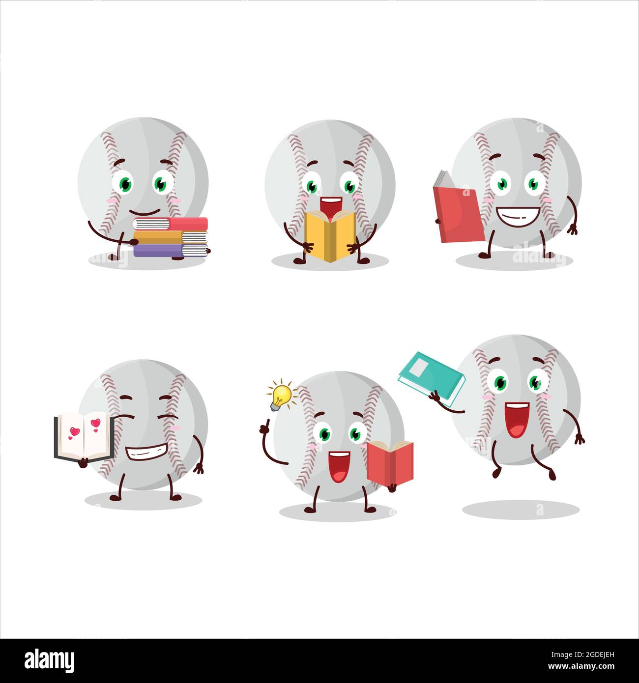 A picture of baseball cartoon character concept reading an amusing book ...