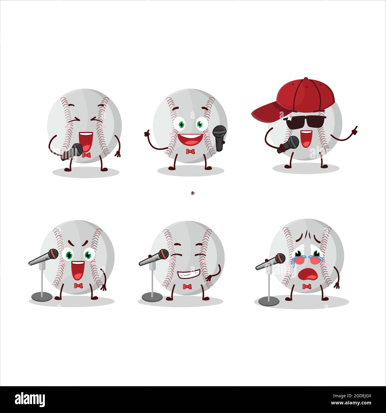 A Cute Cartoon design concept of baseball singing a famous song. Vector ...