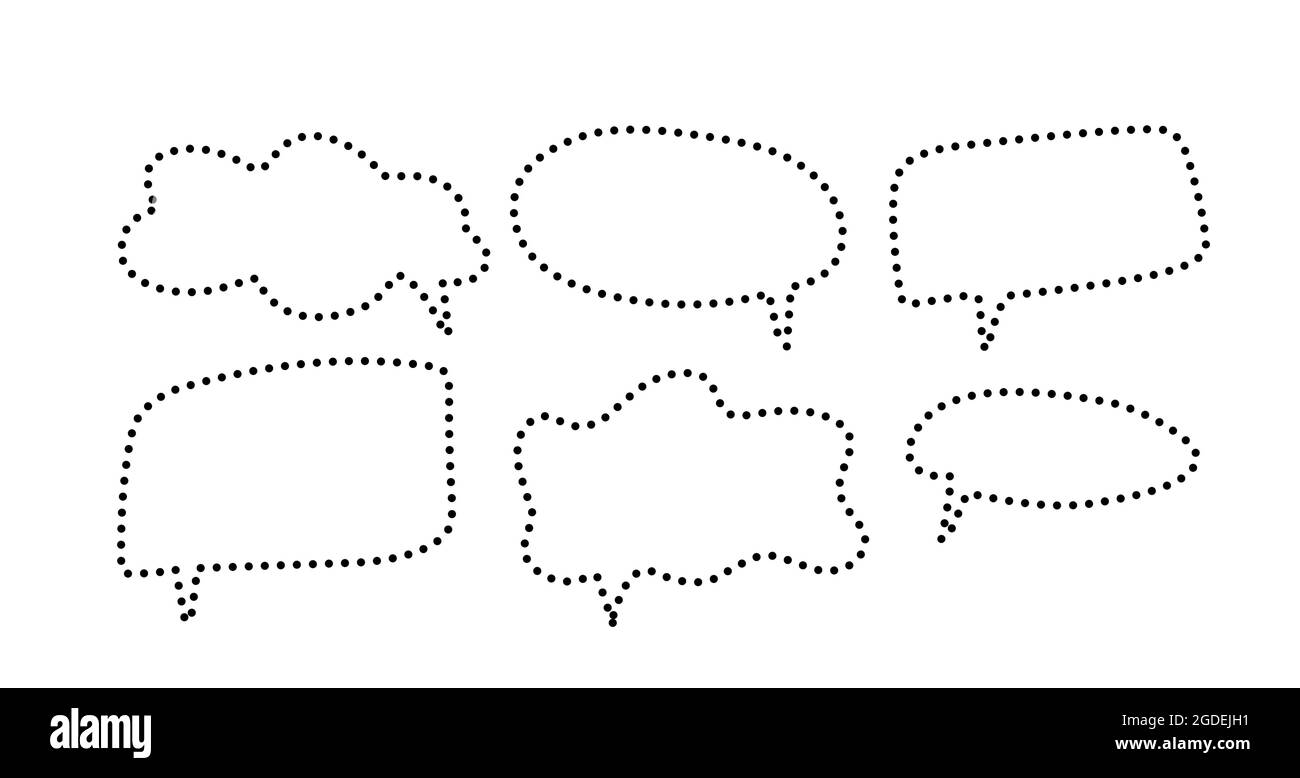 speech bubble set with decorative dots line Stock Vector Image & Art ...