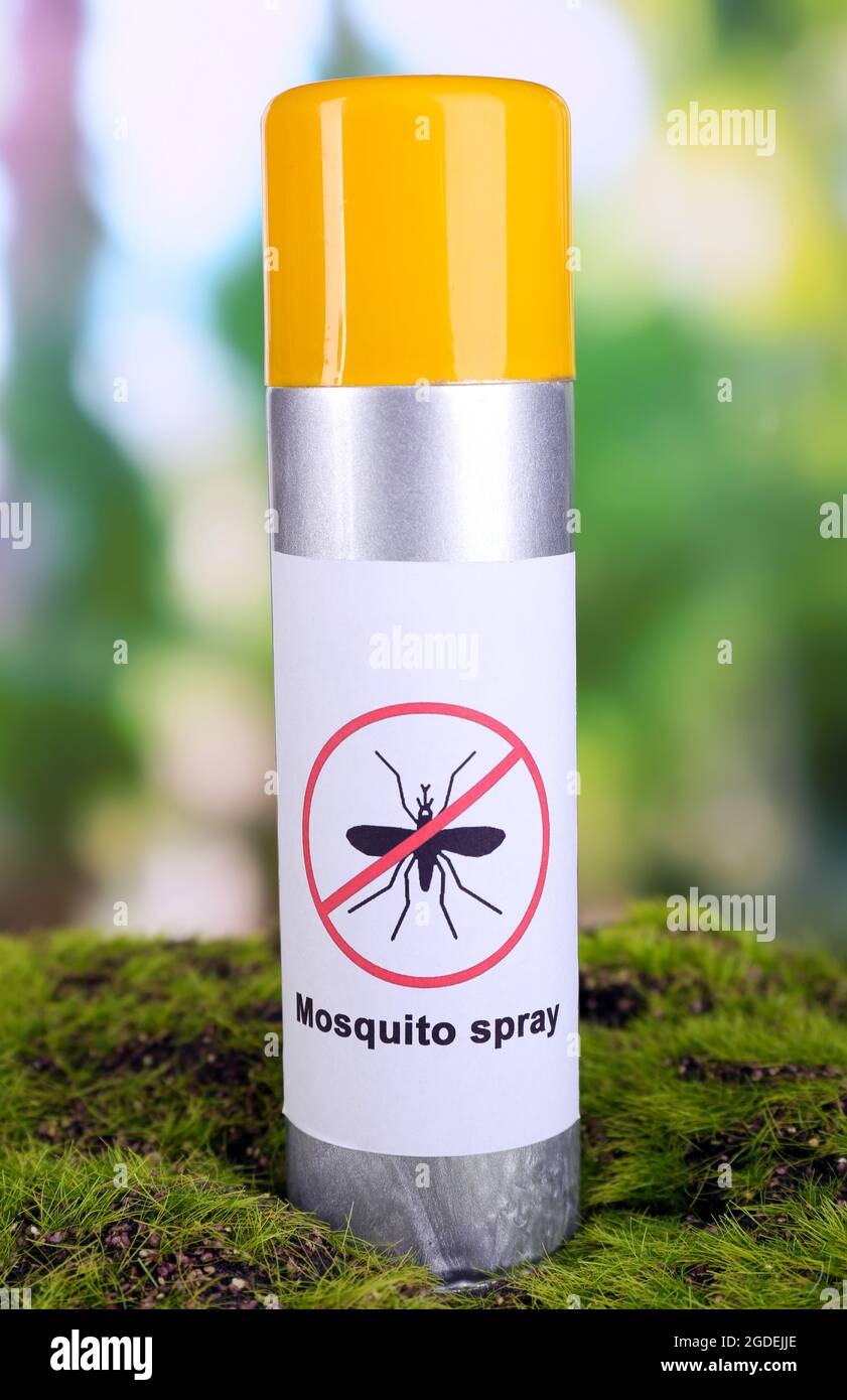 Mosquito spray on nature background Stock Photo - Alamy
