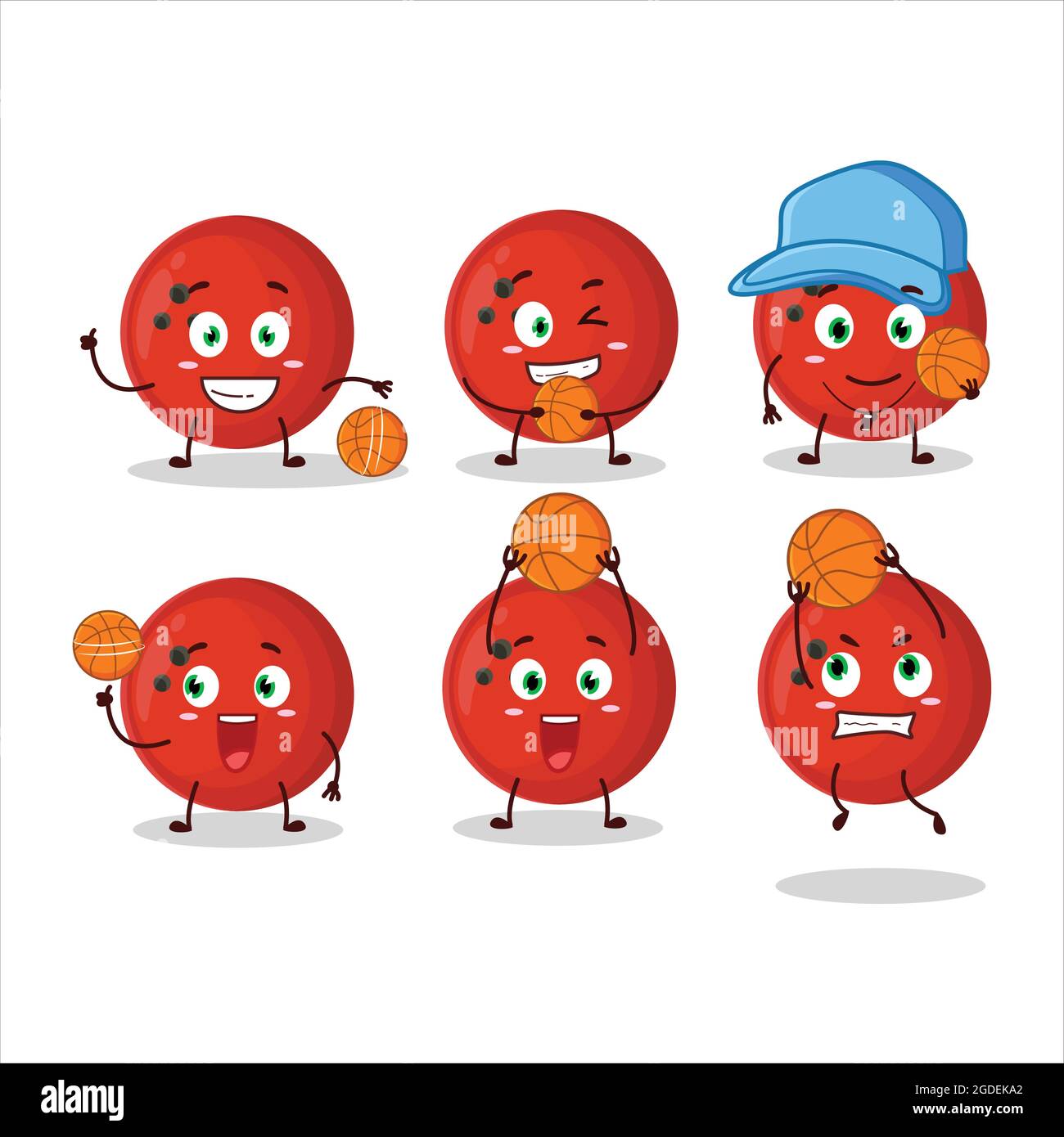Talented bowling ball cartoon character as a basketball athlete. Vector ...