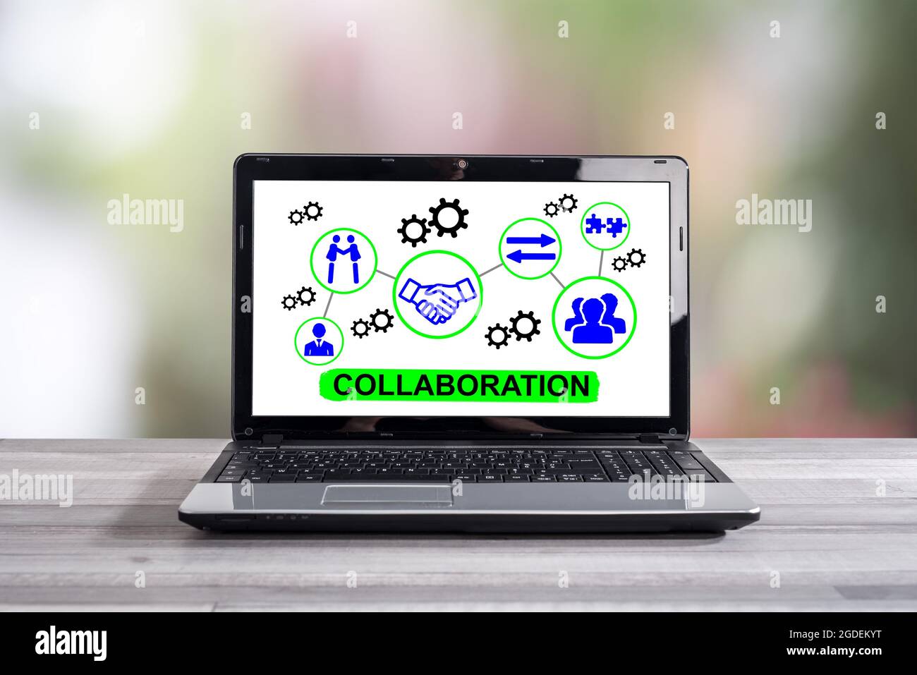 Collaboration concept shown on a laptop screen Stock Photo - Alamy