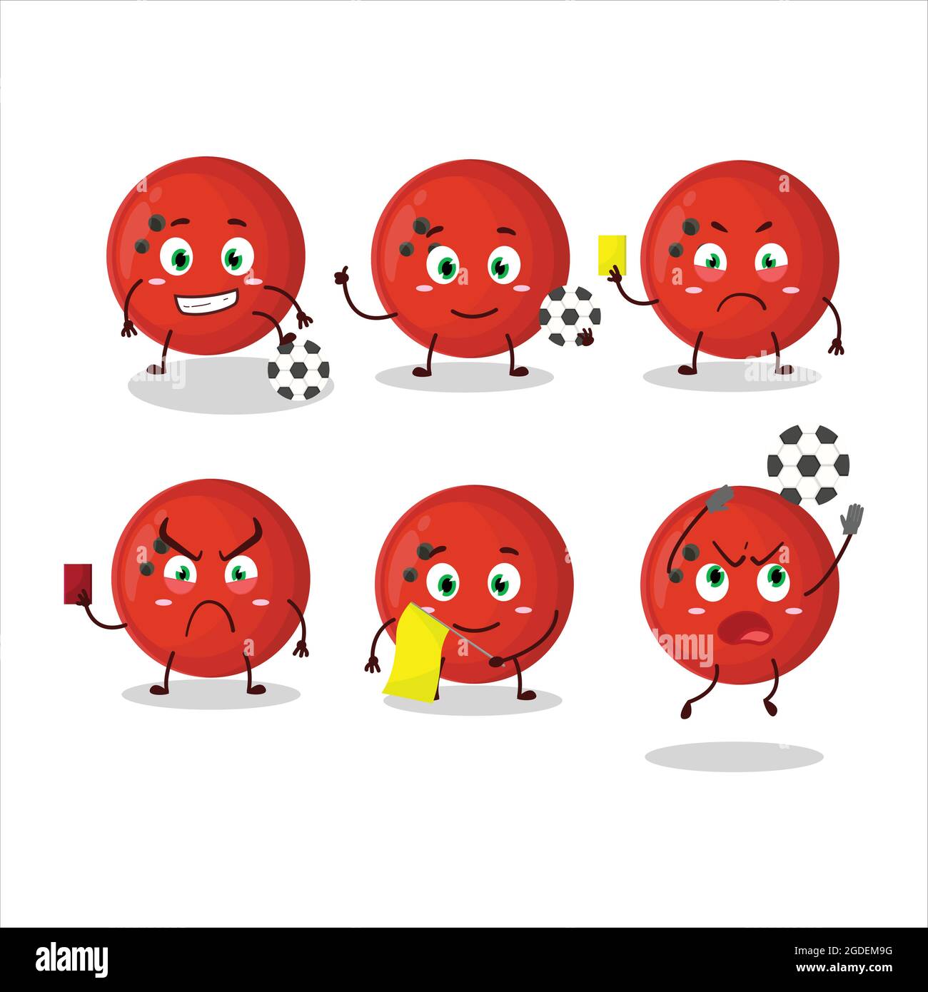 Bowling ball cartoon character working as a Football referee. Vector ...