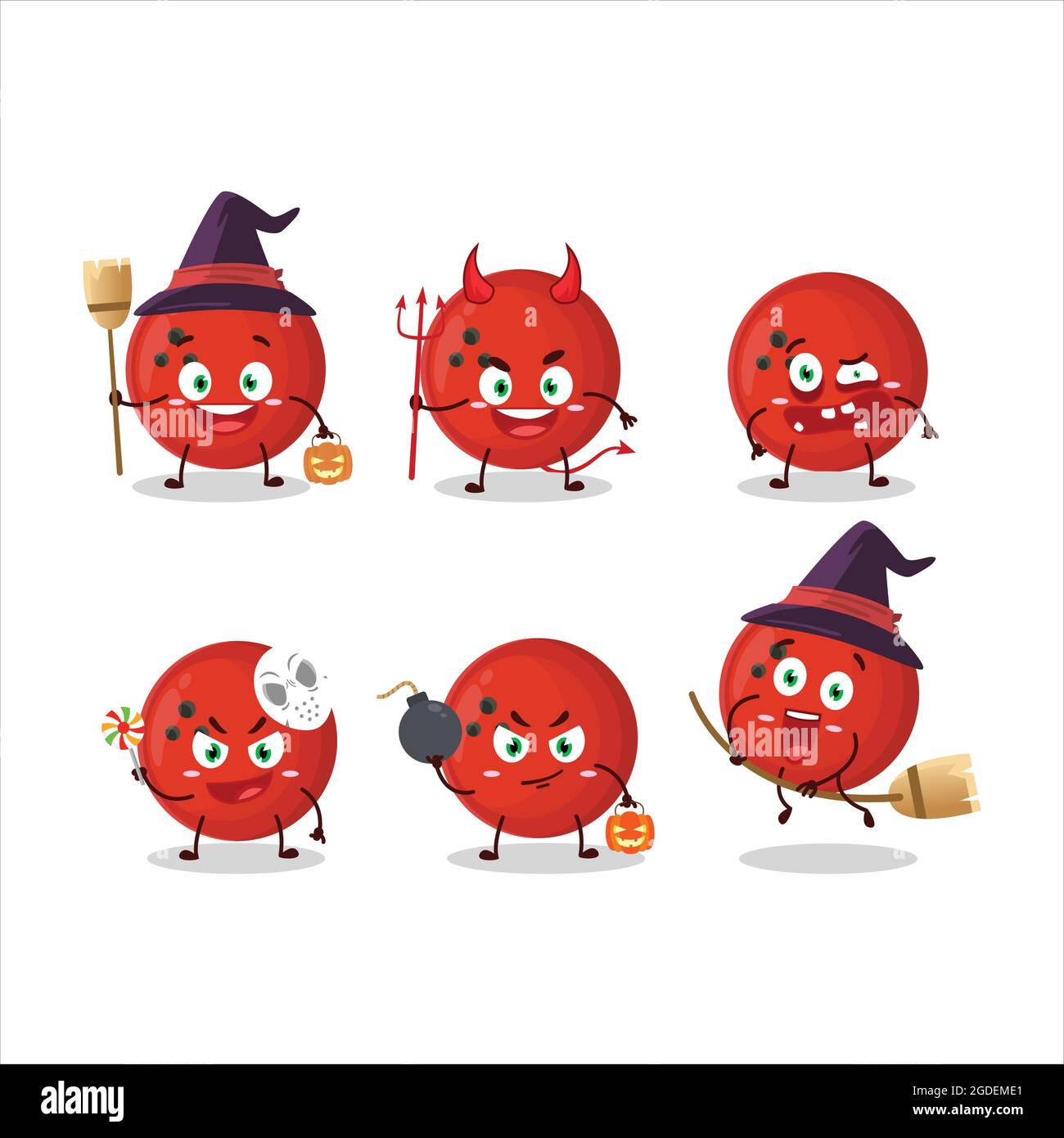 Halloween expression emoticons with cartoon character of bowling ball ...