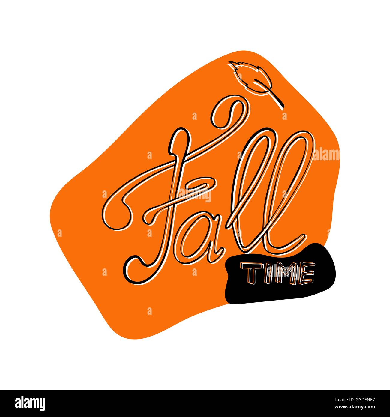 Fall time doodle illustration with abstract shapes. Lettering Stock ...