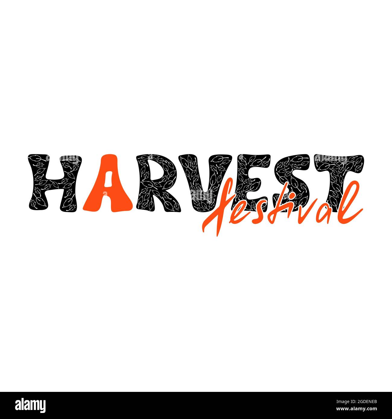 Harvest festival colorful lettering. Hand written vector Stock Vector ...