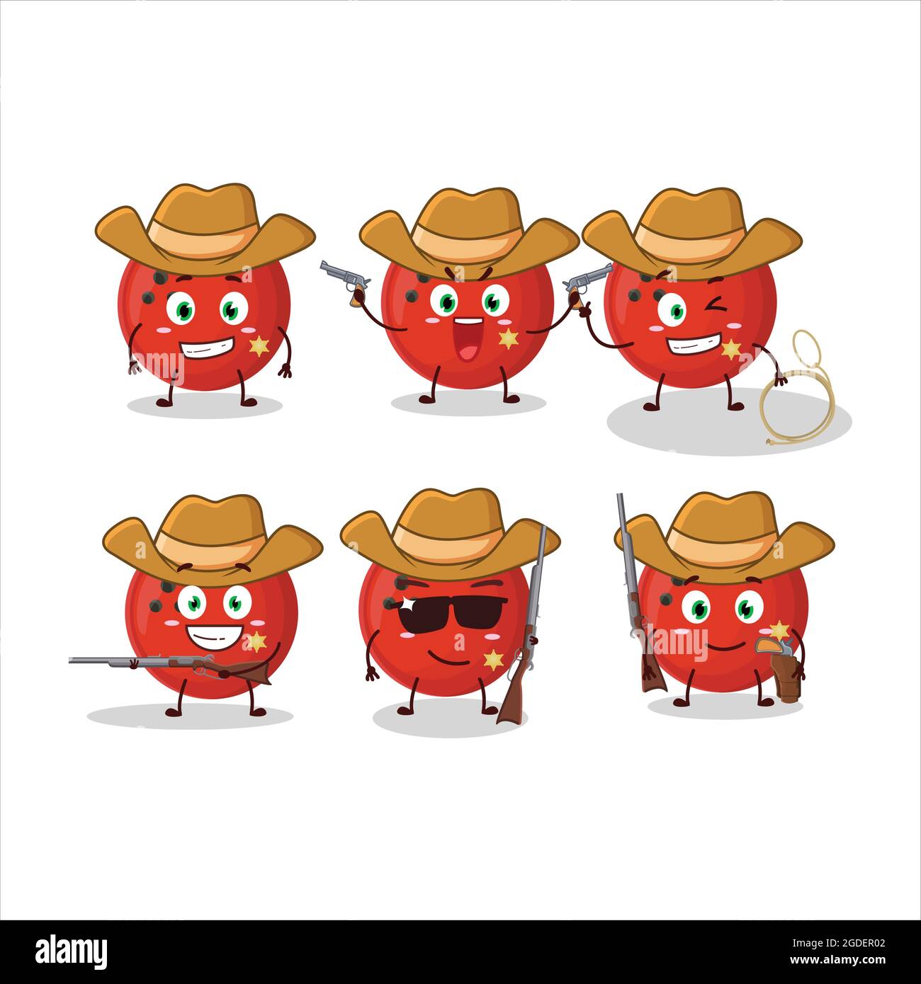 Cool cowboy bowling ball cartoon character with a cute hat. Vector ...
