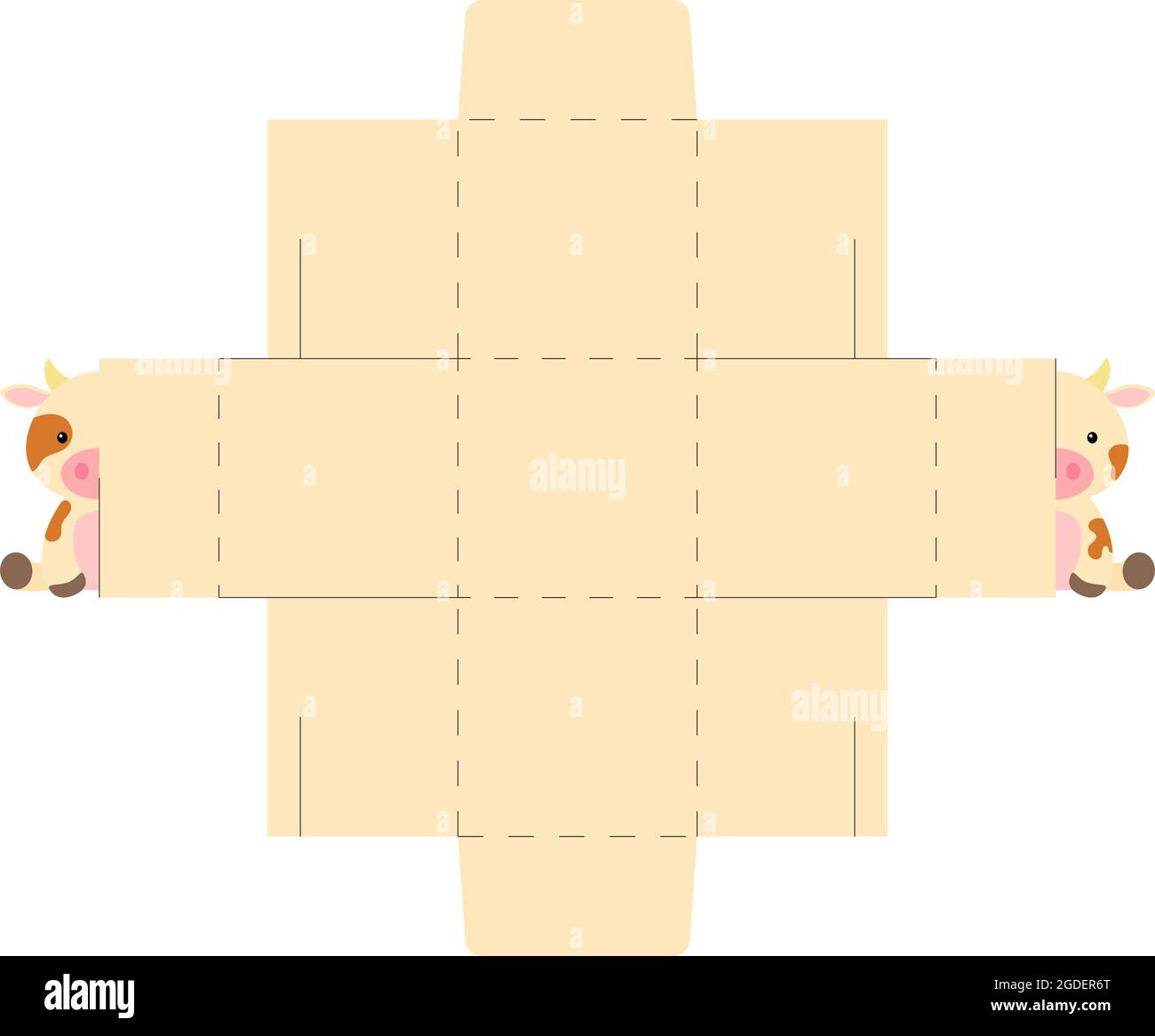 Simple packaging favor box cow design for sweets, candies, small ...