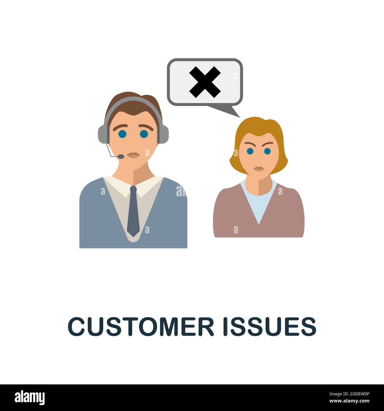 Customer Issues flat icon. Colored sign from customer management ...