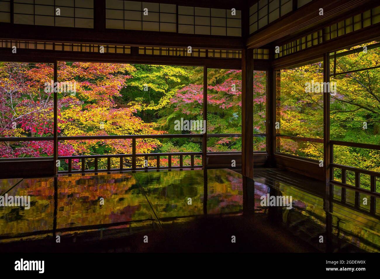 View of the autumn colors from the old temples in Kyoto, Japan Stock ...