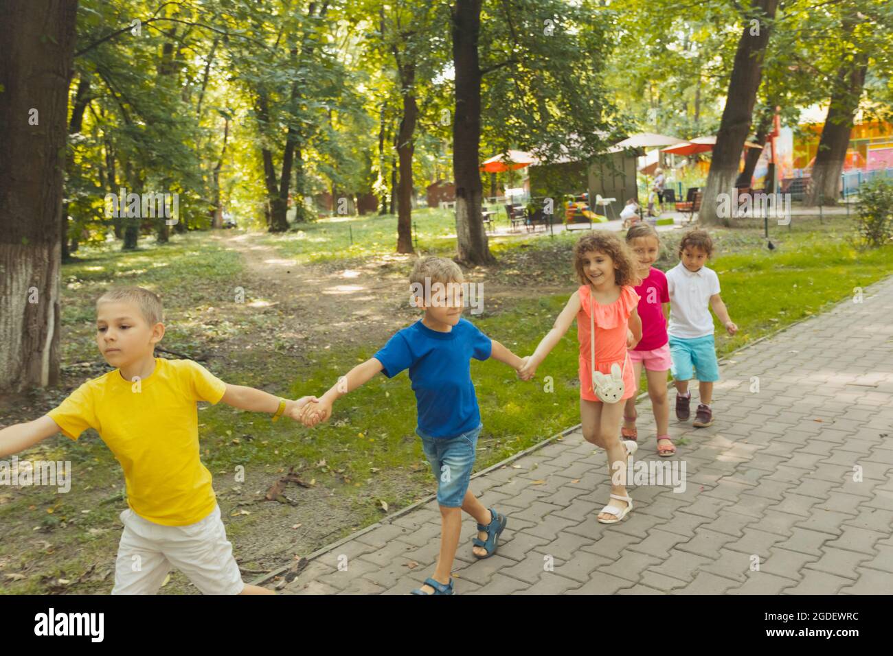 Kids Holding Hands In A Line