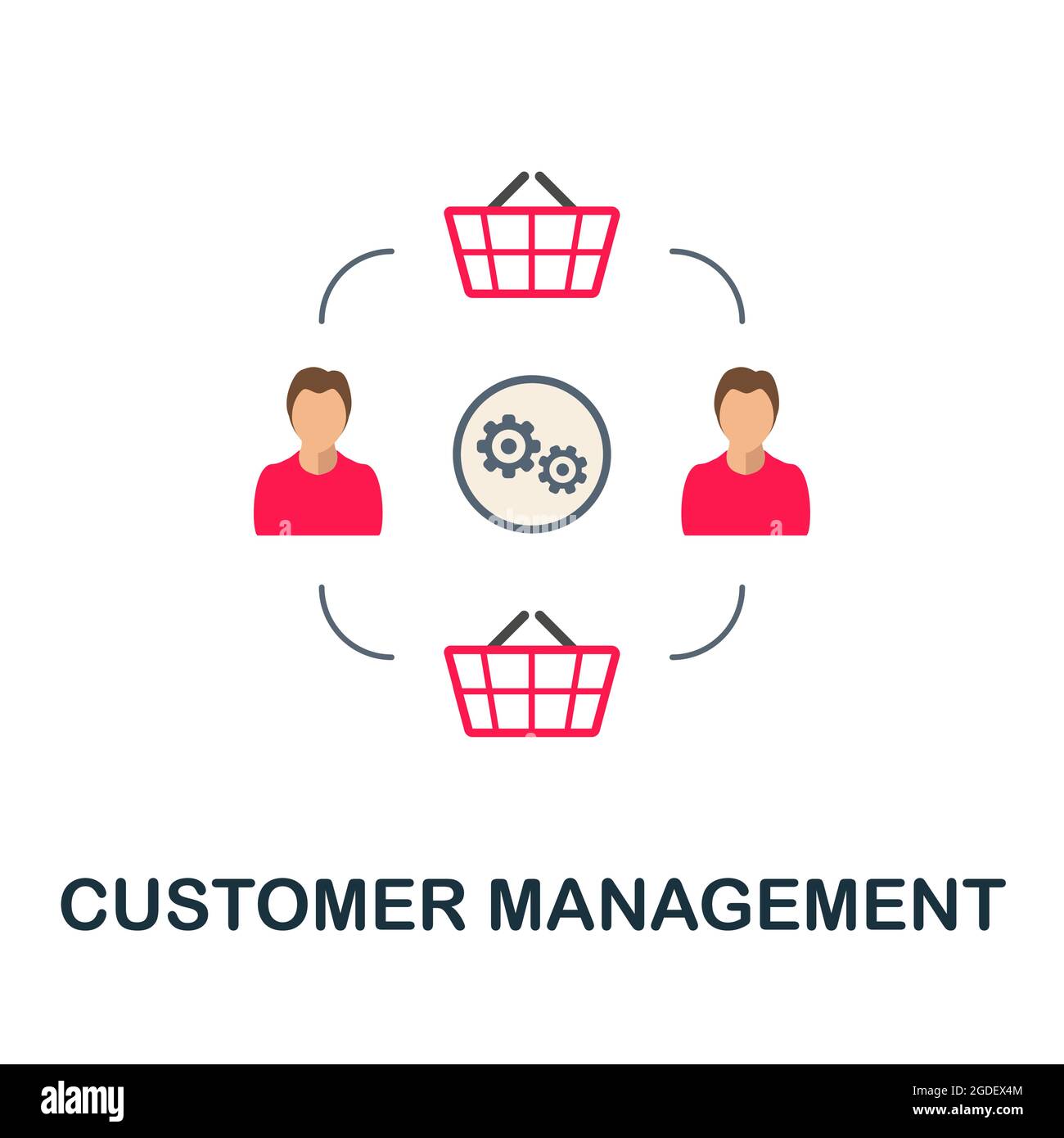 Customer Management flat icon. Colored sign from collection. Creative ...