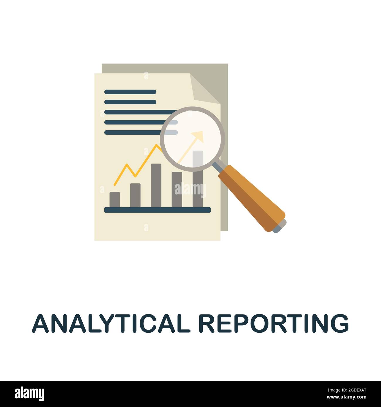 Analytical Reporting flat icon. Colored sign from customer management ...