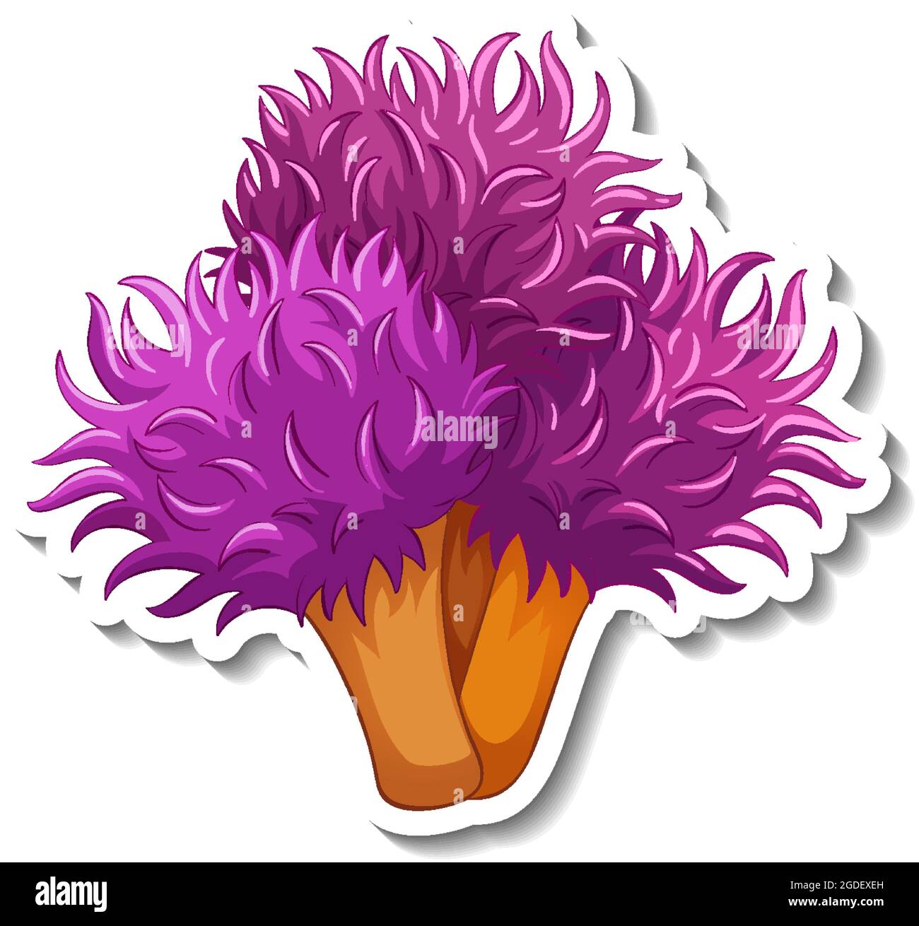 A sticker template with Coral sea element isolated illustration Stock ...