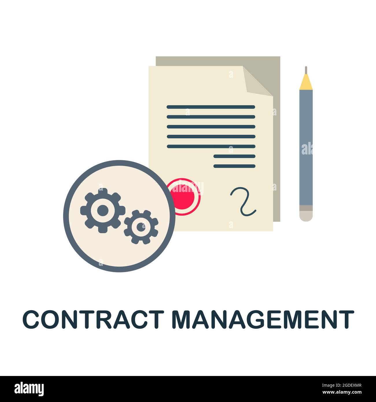 Contract Management flat icon. Colored sign from customer management ...