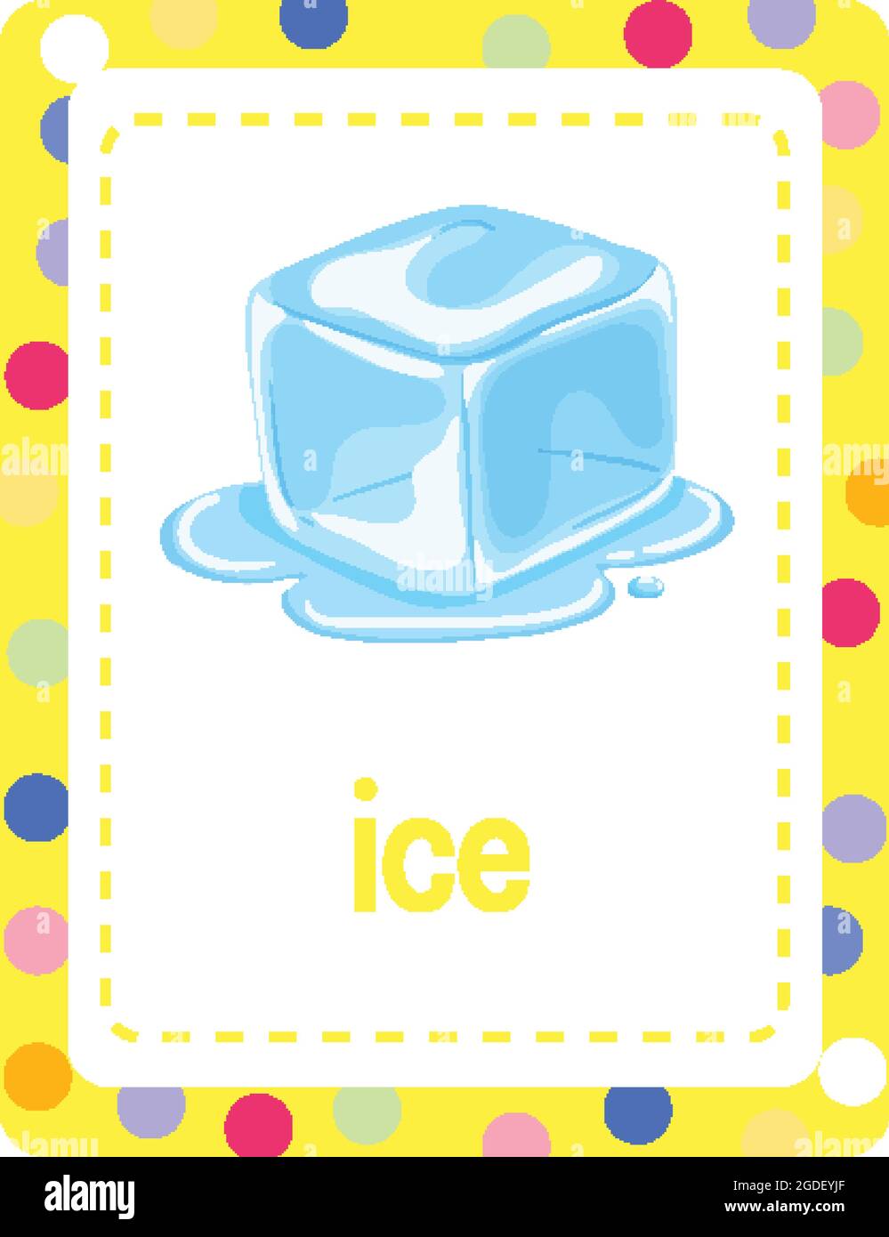 Vocabulary flashcard with word Ice illustration Stock Vector Image ...