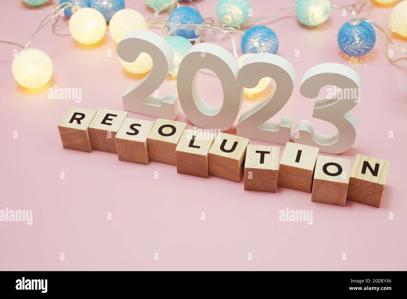 Resolution 2023 word alphabet letters on pink background Stock Photo ...