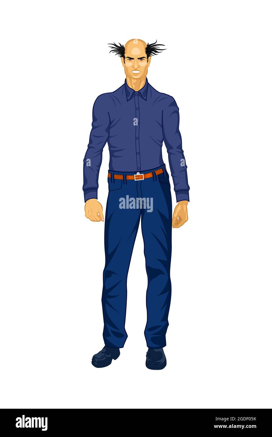 2d illustration of an elegant man - Portrait of a fashionably dressed ...