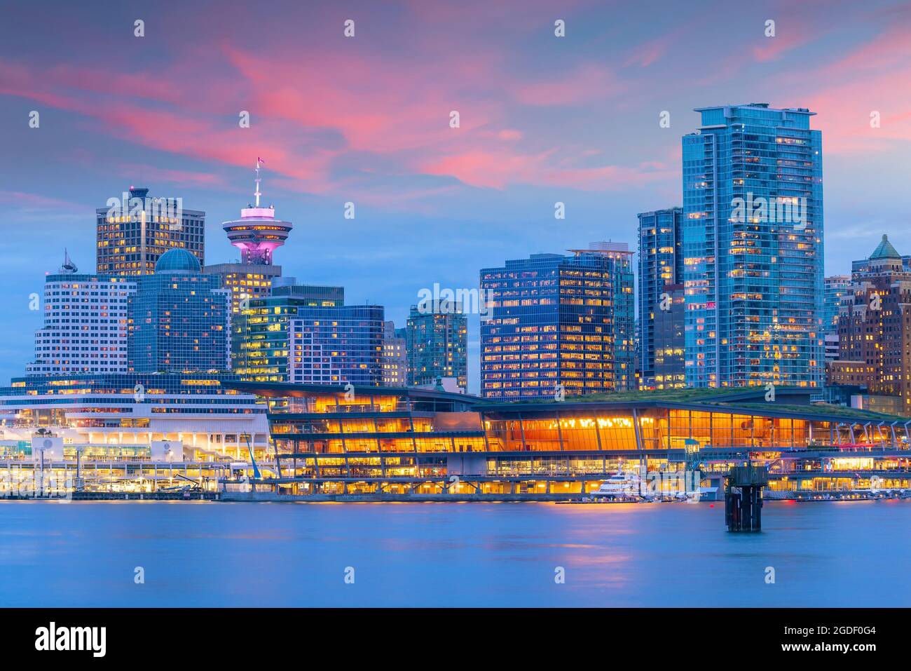 Beautiful view of downtown Vancouver skyline, British Columbia, Canada ...