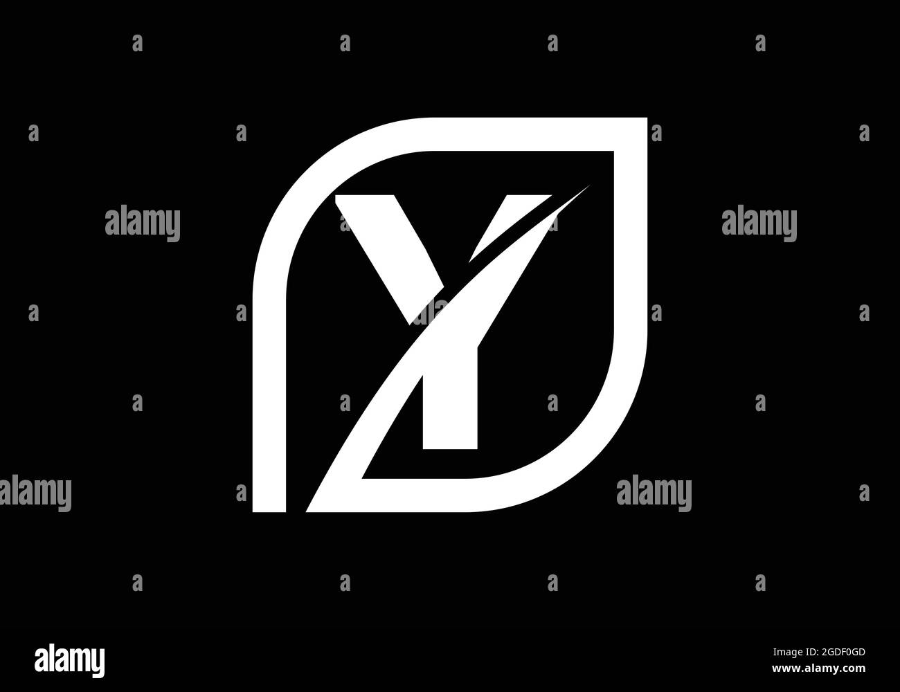 Initial Y monogram alphabet with abstract leaf. Eco-friendly logo ...