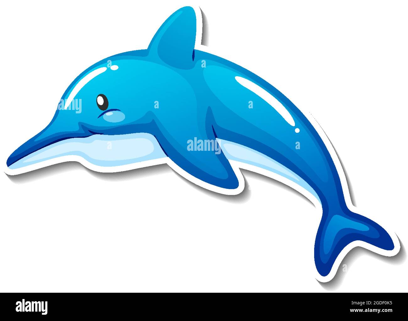 Dolphin sea animal cartoon sticker illustration Stock Vector Image ...