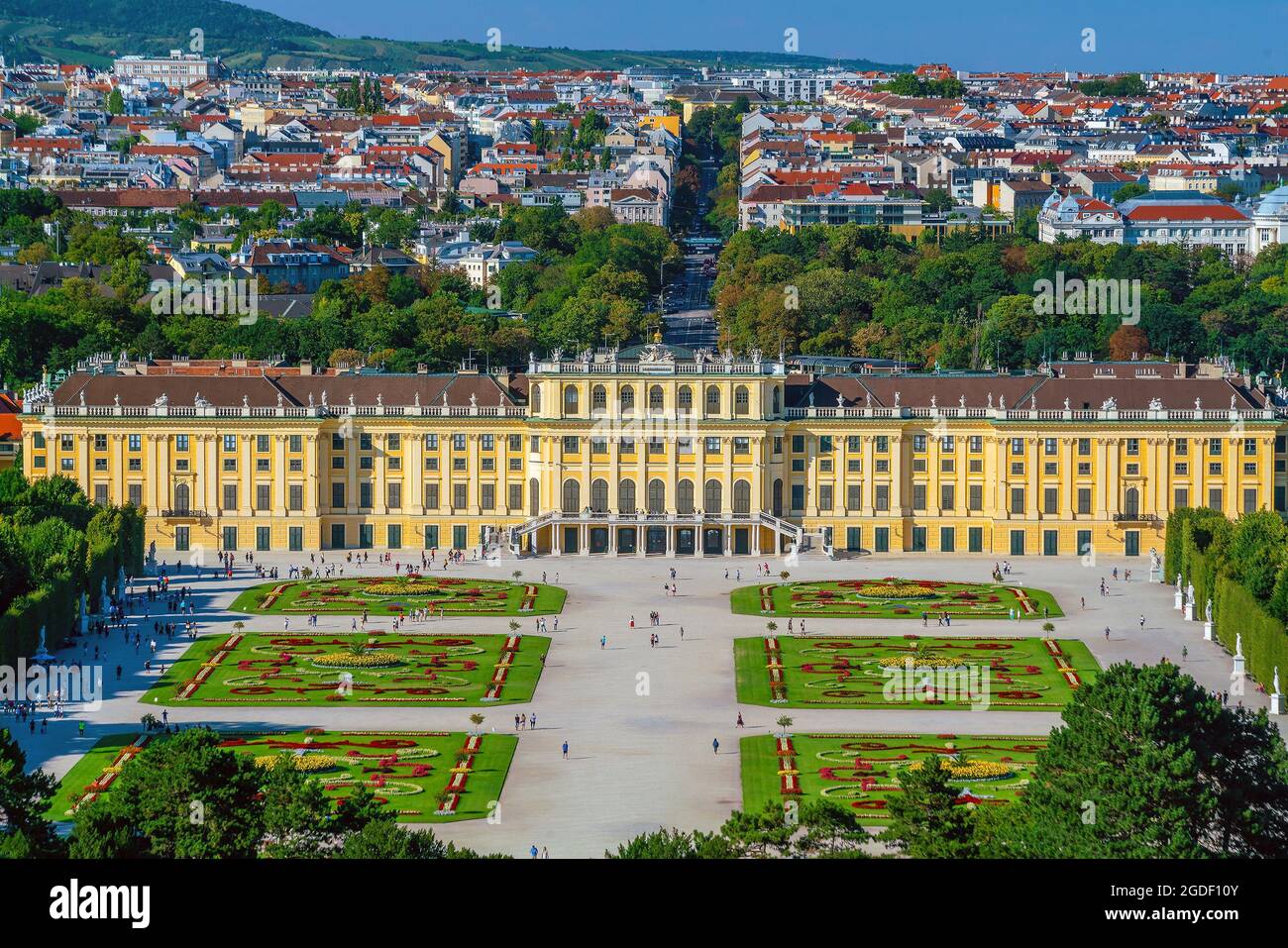 The view of the vienna city skyline from top view in Austria Stock ...