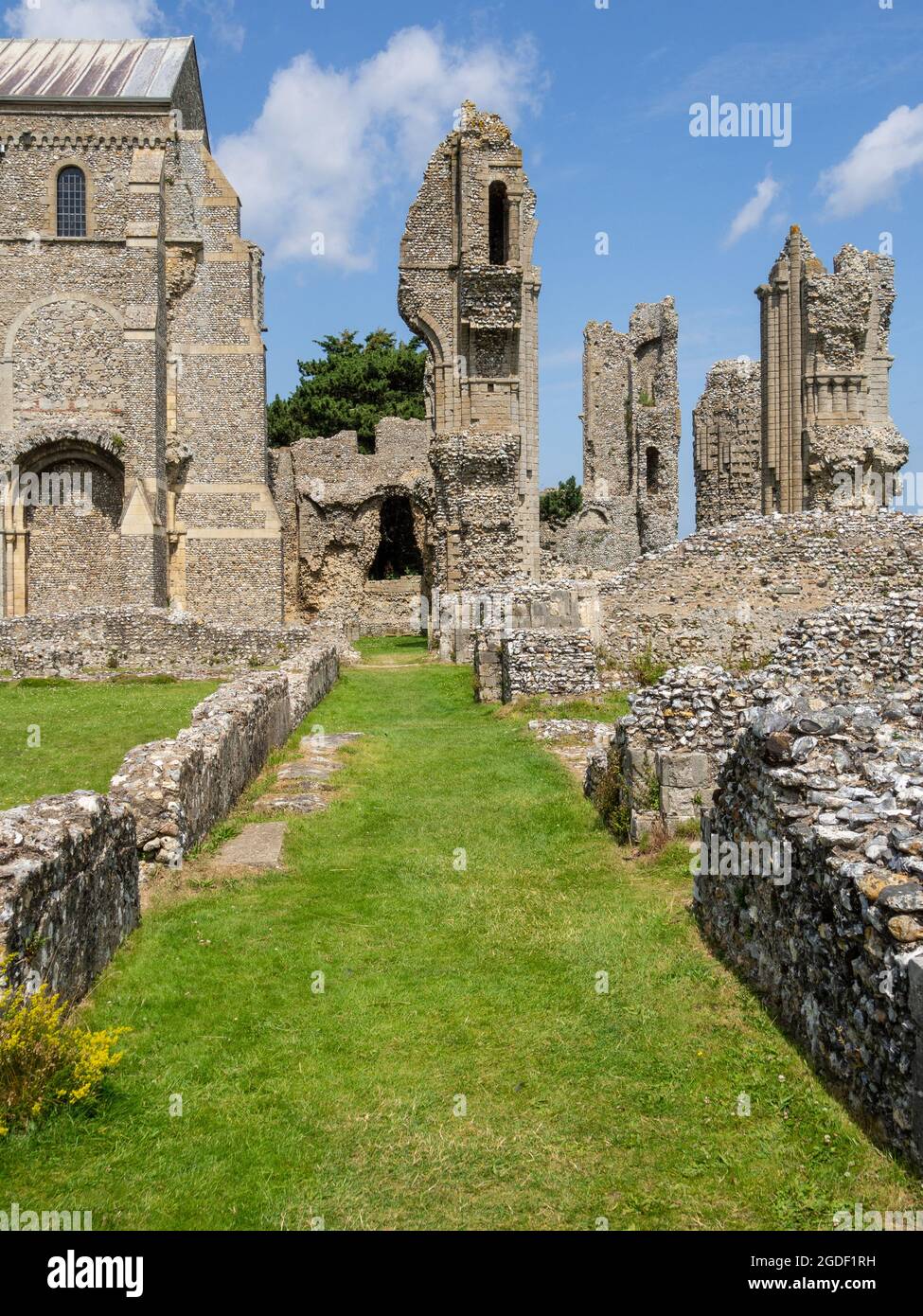 The ruins of Binham Priory, Norfolk, UK; a former Benedictine priory ...