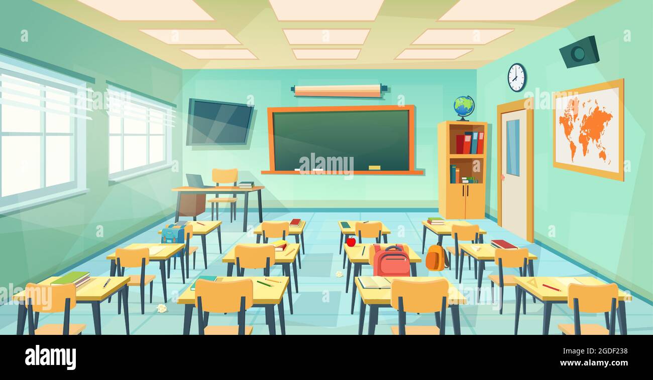 Empty school classroom in cartoon style Stock Vector Image & Art - Alamy