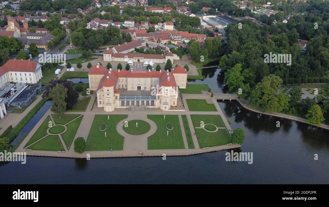 Aerial view of Rheinsberg Palace, Schloss Rheinsberg, Germany Stock ...