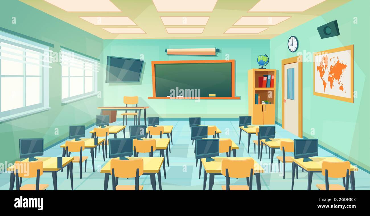 Empty School Class Room Interior Board Stock Vector Image & Art - Alamy