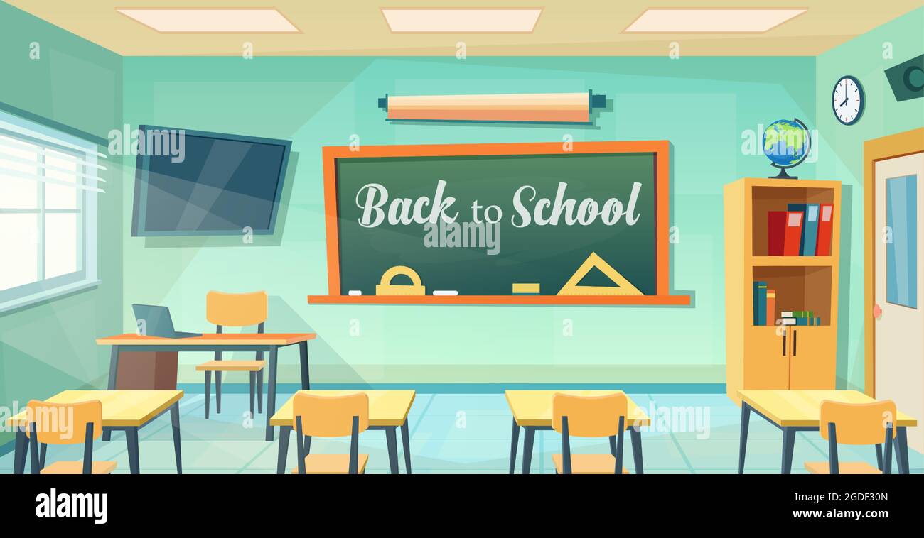 Empty School Class Room Interior Board Stock Vector Image & Art - Alamy