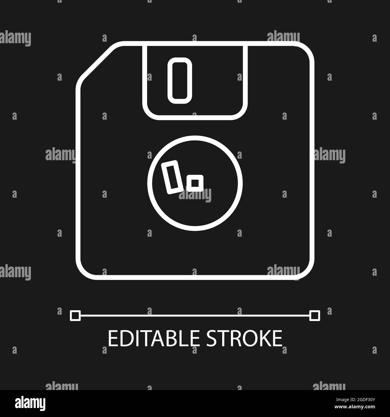 Diskette white linear icon for dark theme Stock Vector Image & Art - Alamy