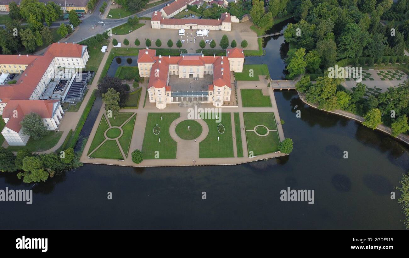 Aerial view of Rheinsberg Palace, Schloss Rheinsberg, Germany Stock ...