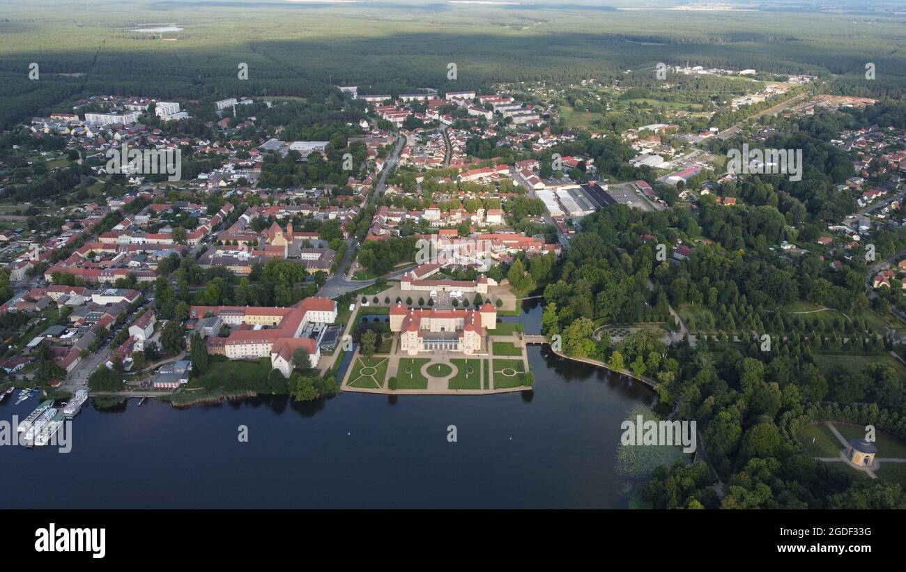 Aerial view of Rheinsberg Palace, Schloss Rheinsberg, Germany Stock ...