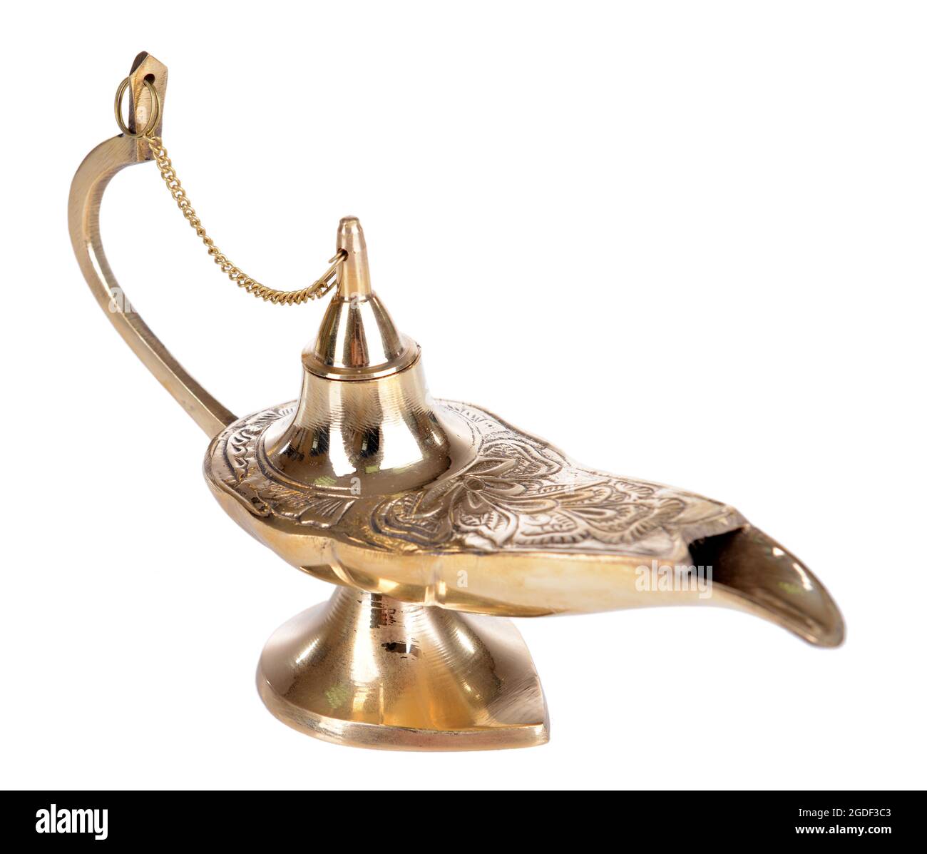 Magic lamp isolated on white Stock Photo - Alamy