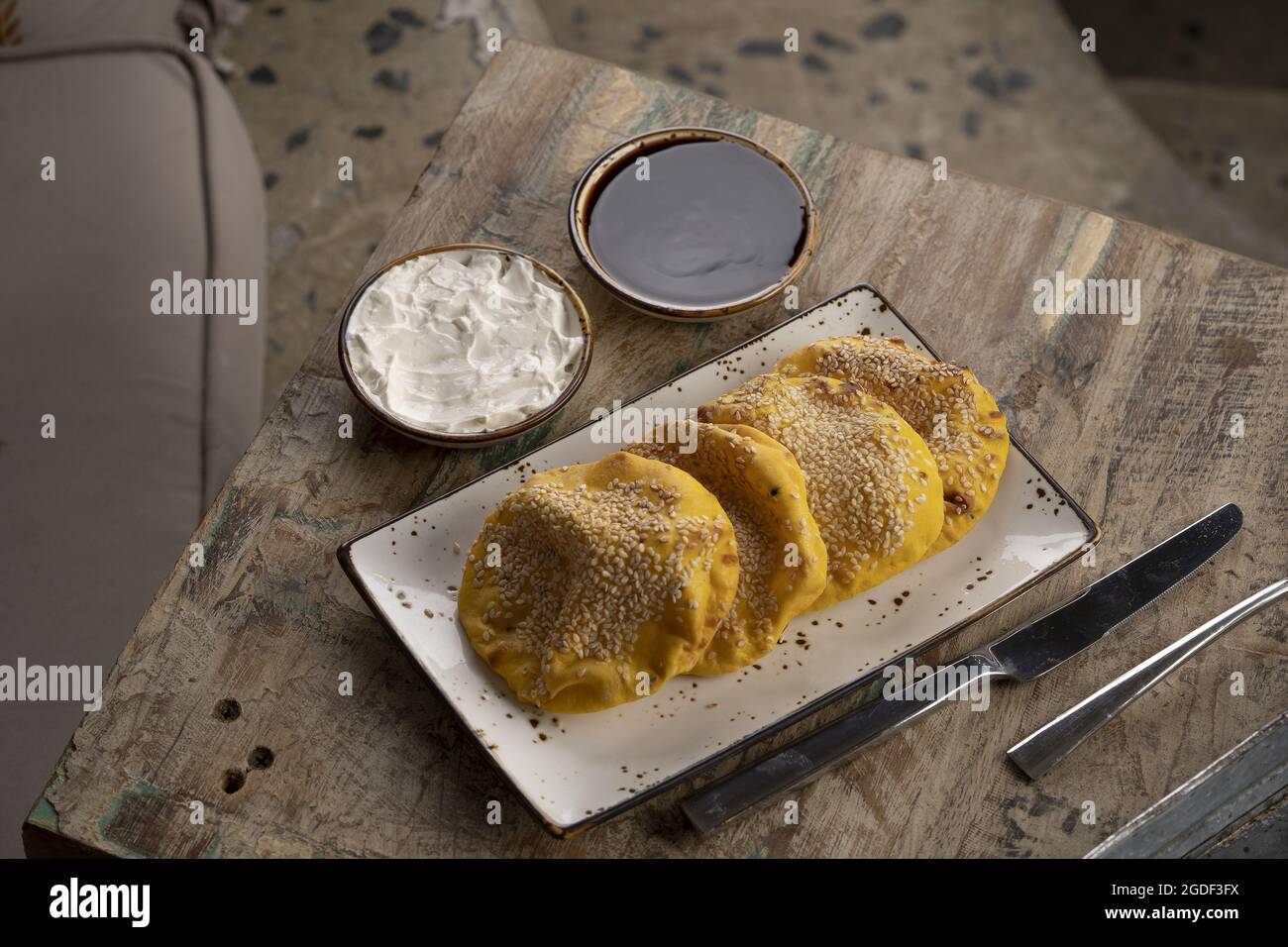 Closeup traditional emirates breakfast hi-res stock photography and ...