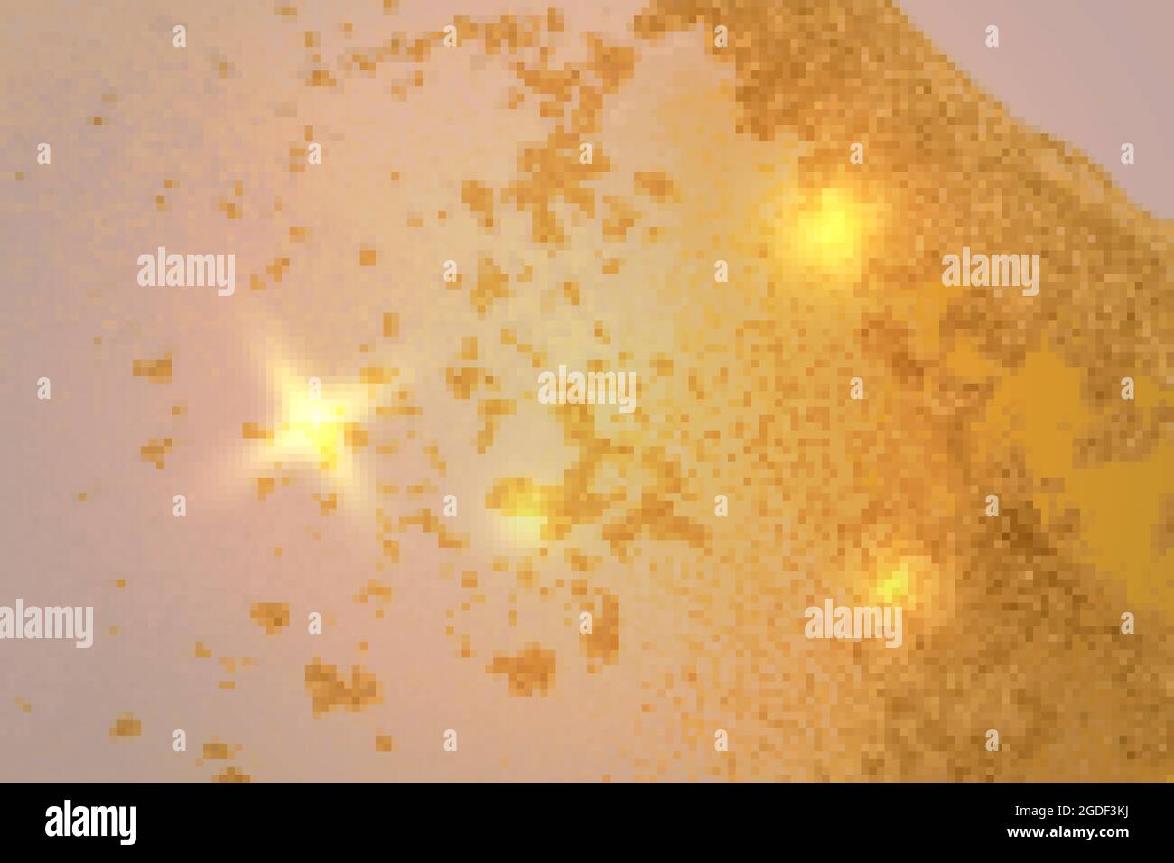 Abstract saffron yellow and gold alcohol ink pattern with marble ...