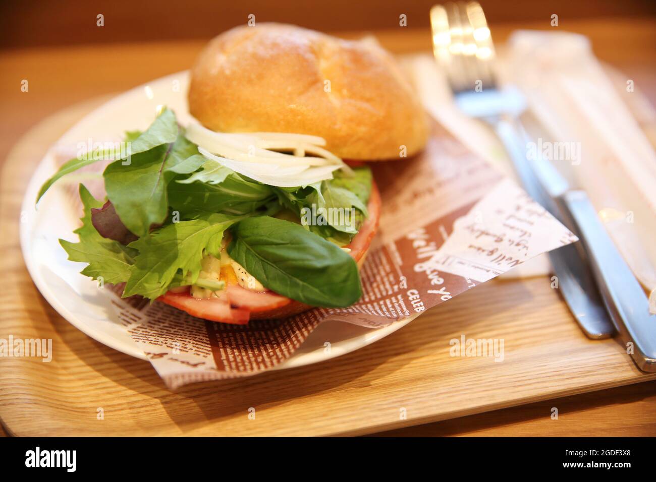 Ham bagel in japanese style Stock Photo - Alamy