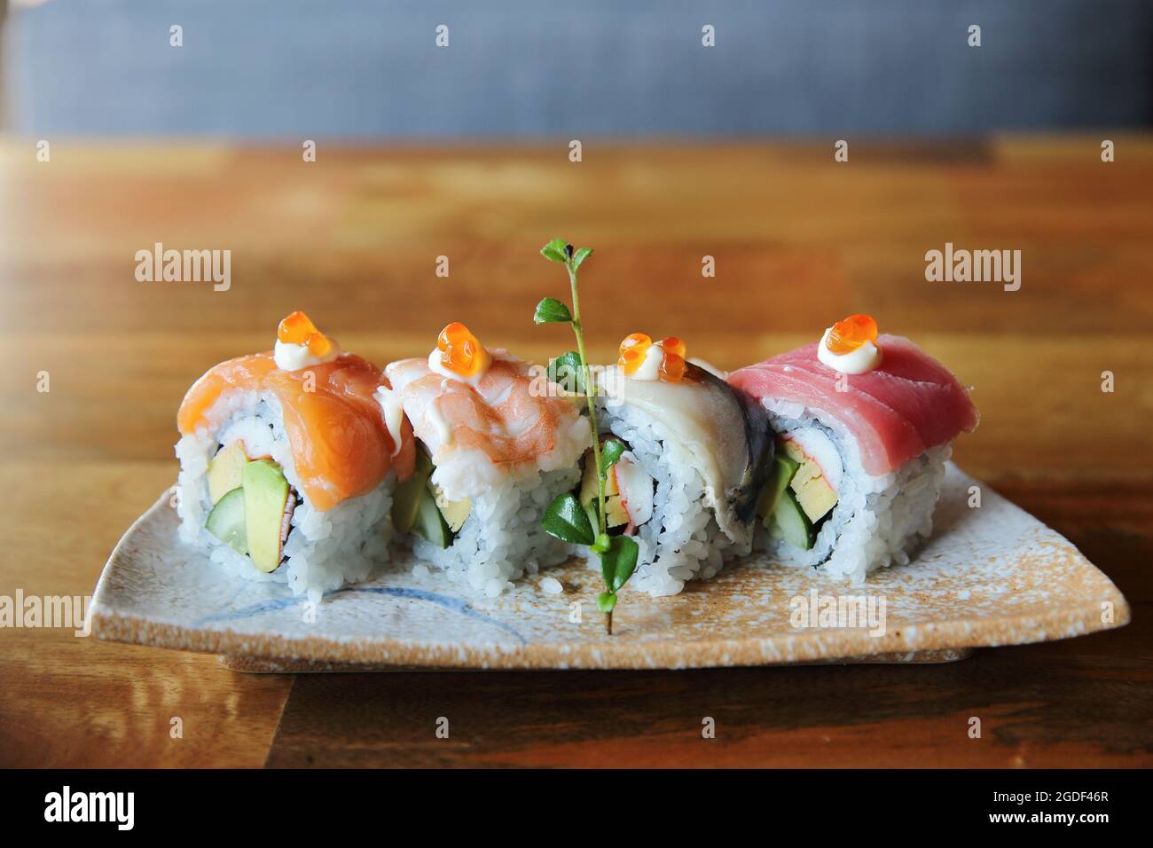 Mix maki sushi roll japanese food Stock Photo - Alamy